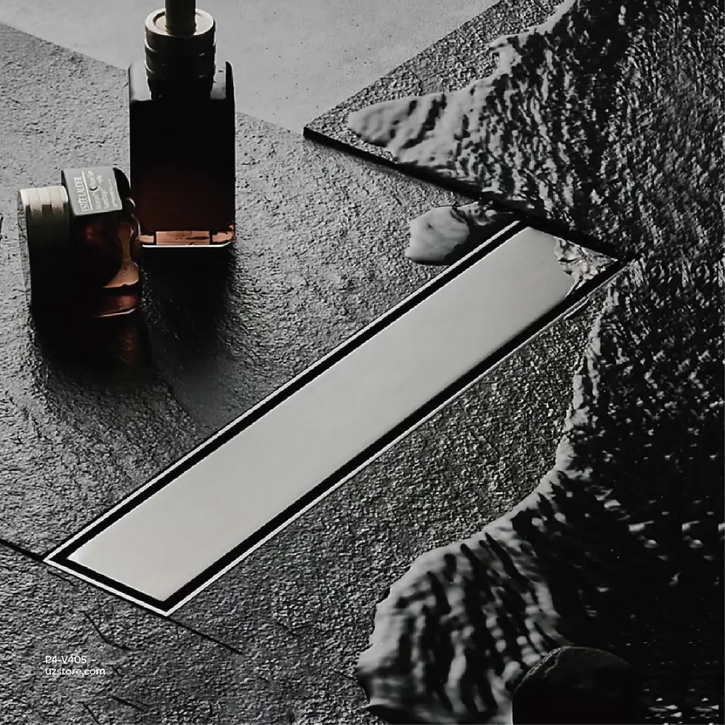 Vlavu Linear Drainer (SUS304) – Outlet 50mm (2"), Drainage Accessory, 55×400mm, Brushed SS | UZ ...